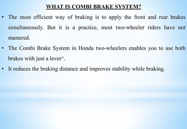 Combined Brake System PPT.pptx | Motorcycles | Automotive