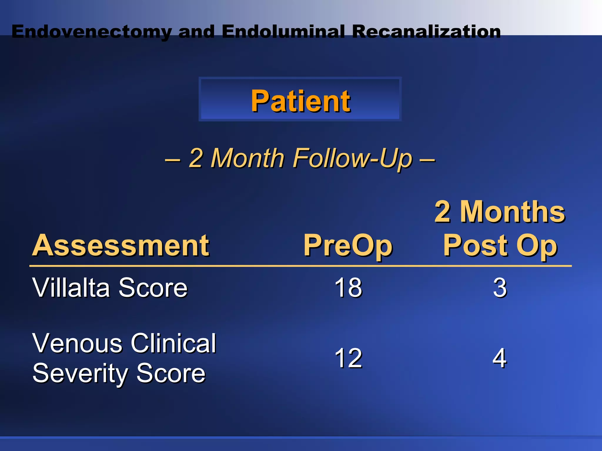 Combined common femoral endovenectomy and endoluminal recanalization ...