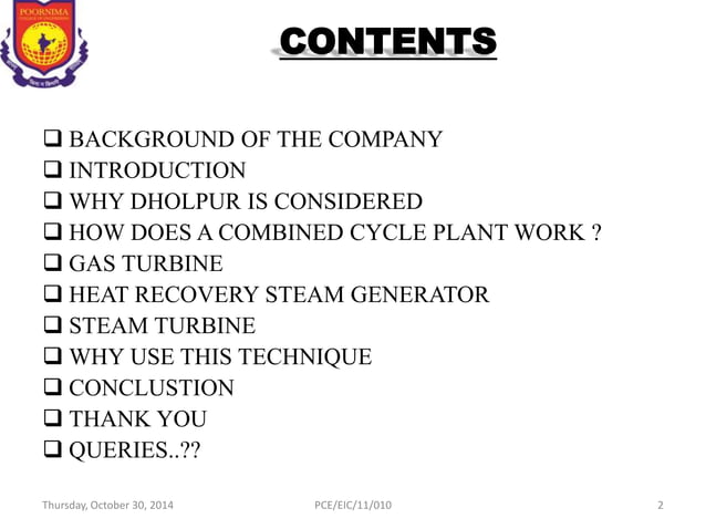 Combined cycle power project,dholpur | PPTX