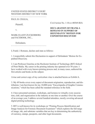 Combined declarations & exhibits in support of motion for expedited ...