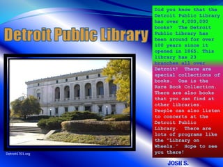 All About Detroit (By Mrs. Radner's 3rd Grade Class) | PPTX