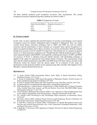 Combined feature extraction techniques and naive bayes classifier for speech recognition | PDF