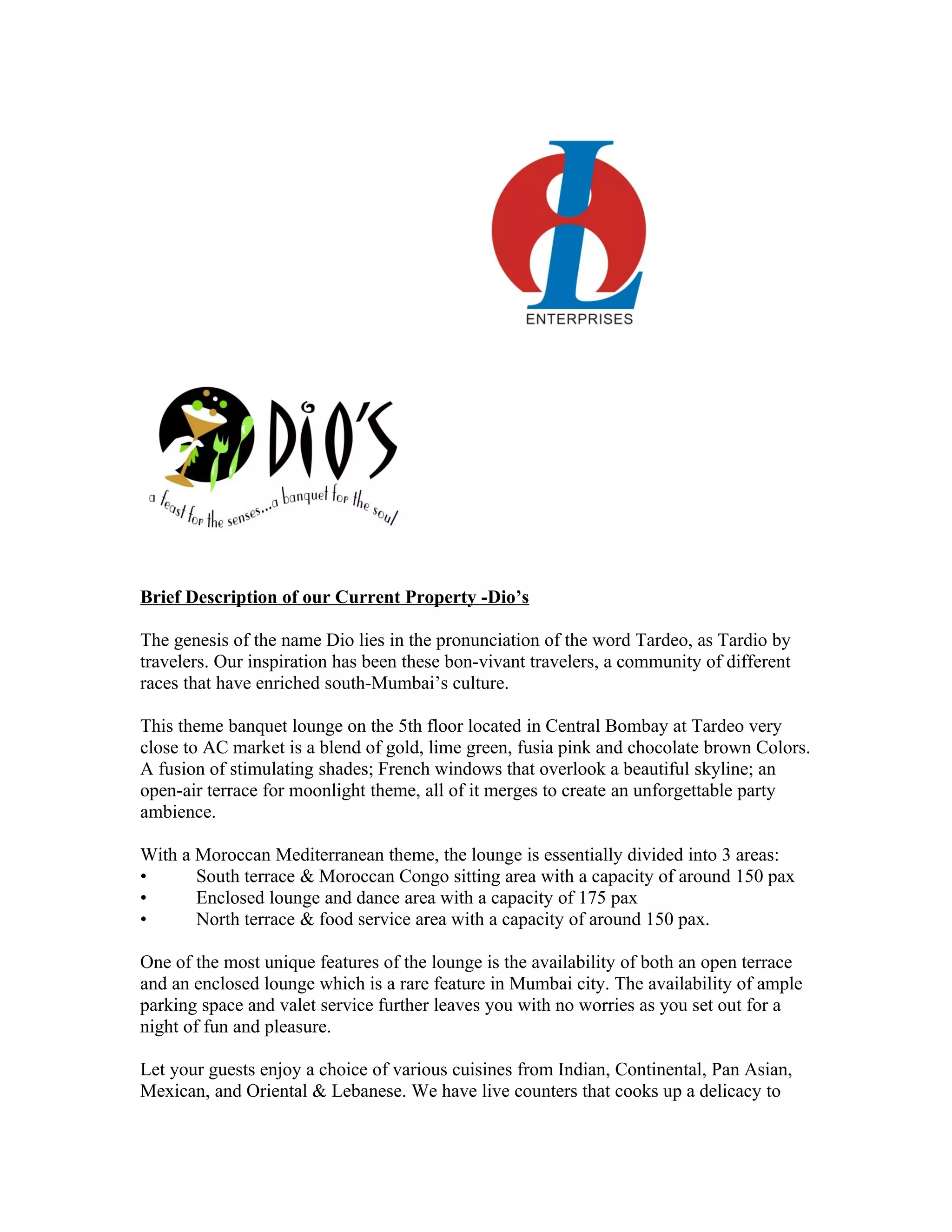 C ombined final dio's concept cafe & restro bar | PDF