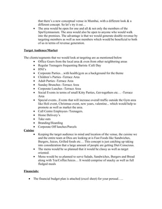 C ombined final dio's concept cafe & restro bar | PDF