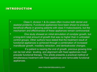 Combined fixed functional class ii treatment | PPT