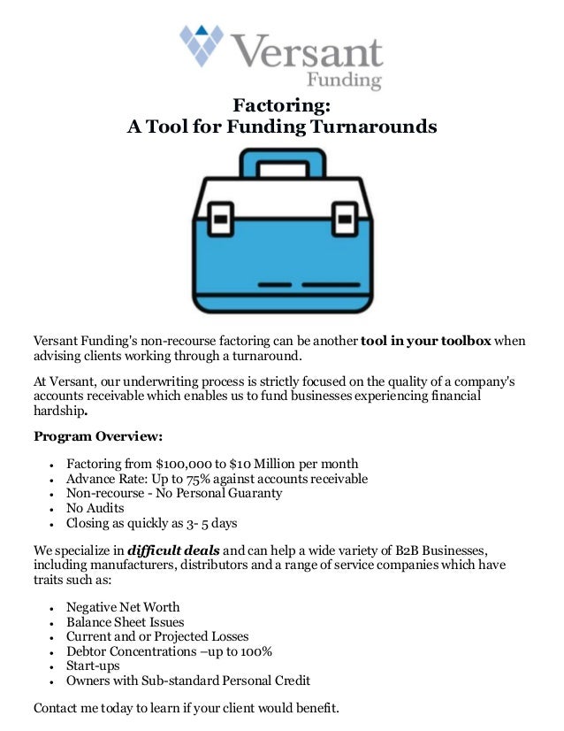 Versant - Non Recourse Factoring - Program Overview Materials | PDF