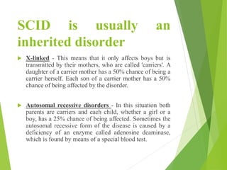 Combined immunodeficiencies (SCID).ppt. | PPTX