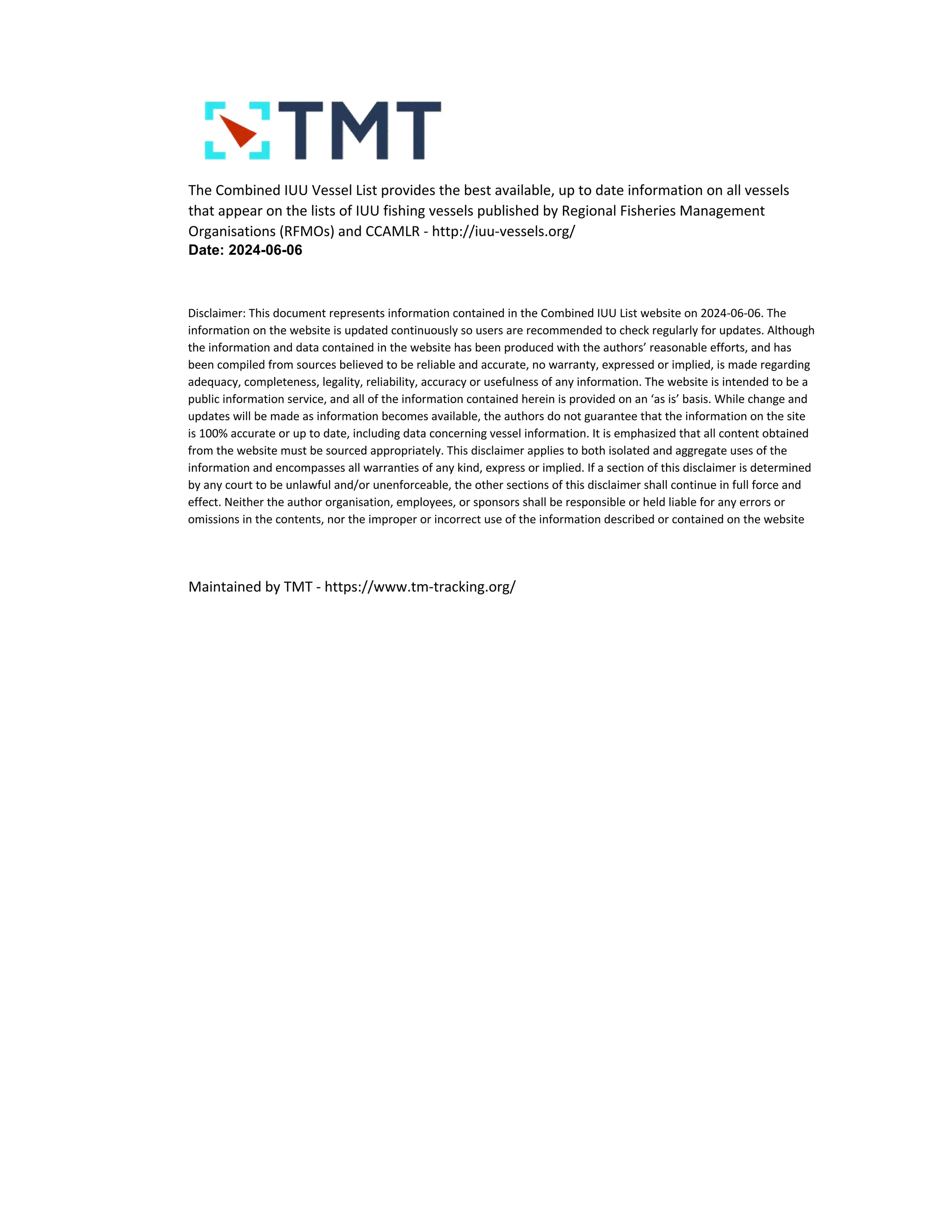 Combined Illegal, Unregulated and Unreported (IUU) Vessel List. | PDF