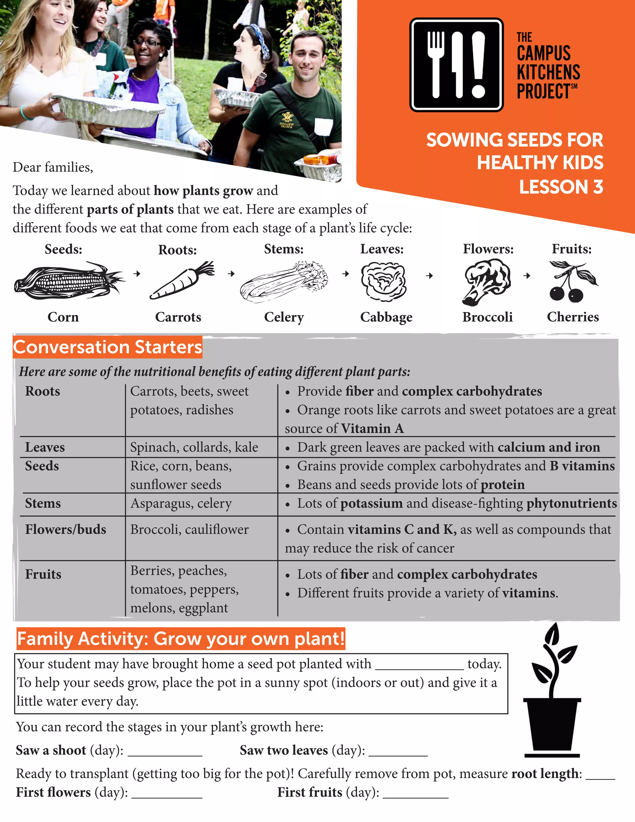 Sowing Seeds for Healthy Kids - Garden-Based Nutrition Education | PDF ...