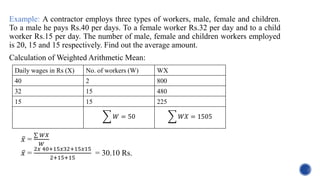 Combined mean and Weighted Arithmetic Mean | PPTX