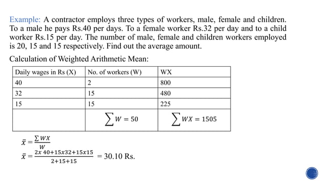 Combined mean and Weighted Arithmetic Mean | PPTX | Education