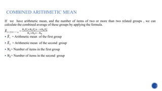 Combined mean and Weighted Arithmetic Mean | PPTX | Education