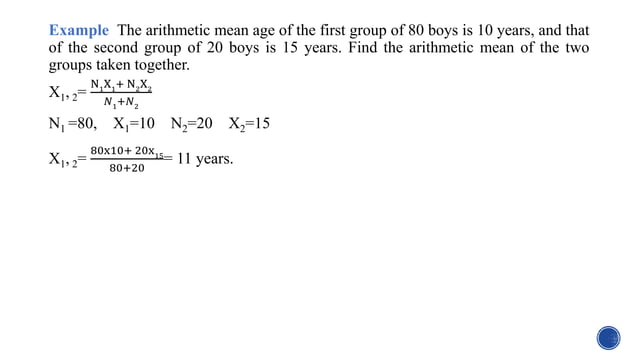 Combined mean and Weighted Arithmetic Mean | PPTX | Education
