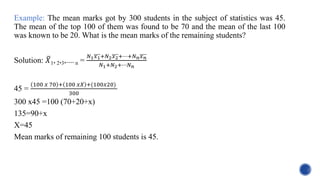 Combined mean and Weighted Arithmetic Mean | PPTX