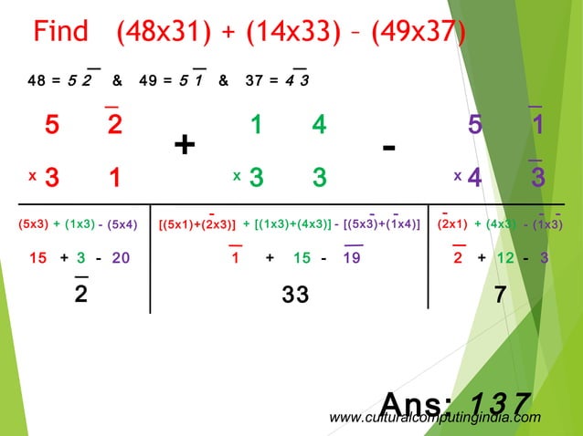 Vedic Mathematics- Combined operation Sum and Product of Numbers | PPT