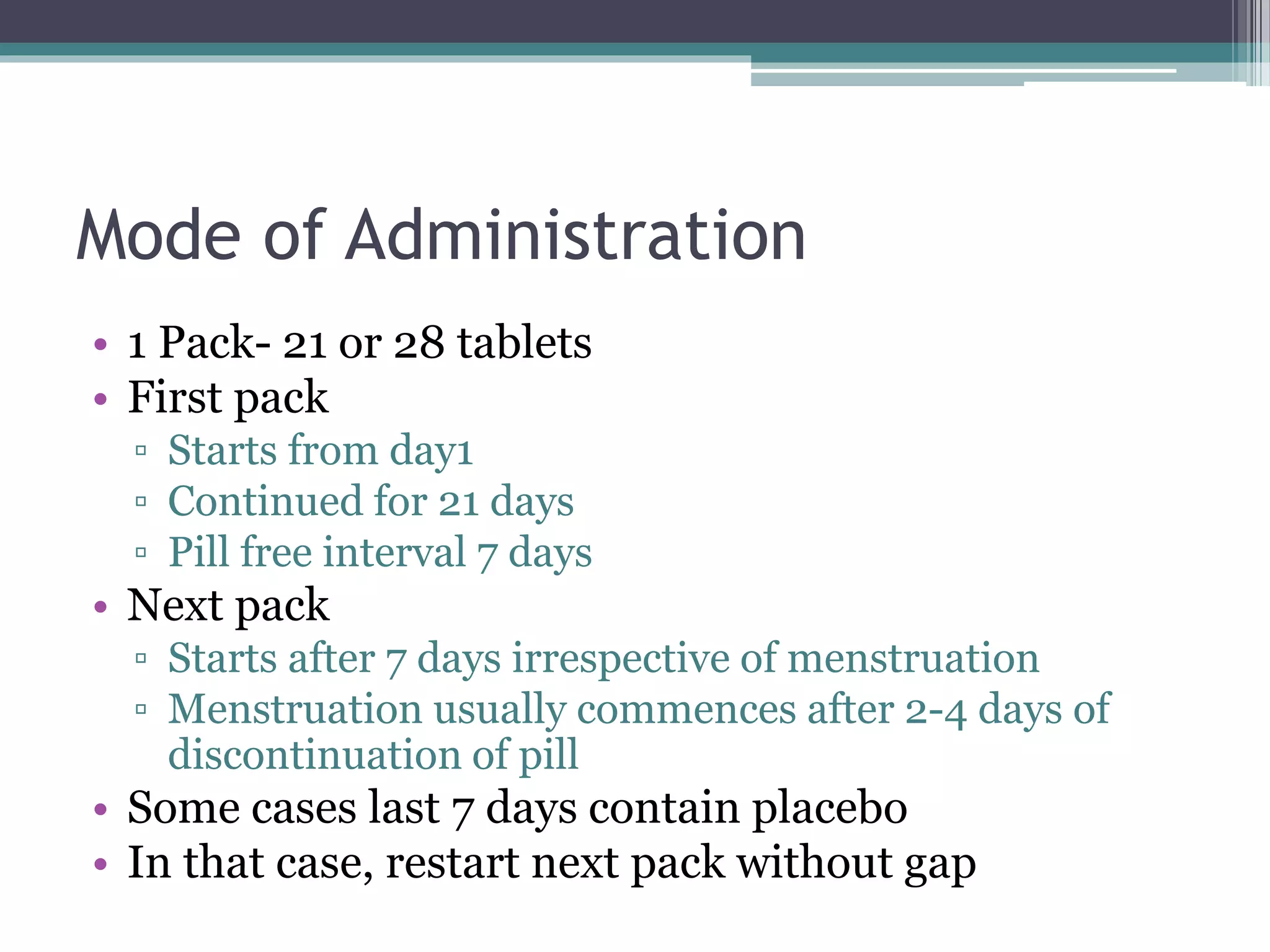 Combined oral contraceptive pills | PPTX