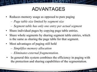 Combined paging and segmentation | PPTX