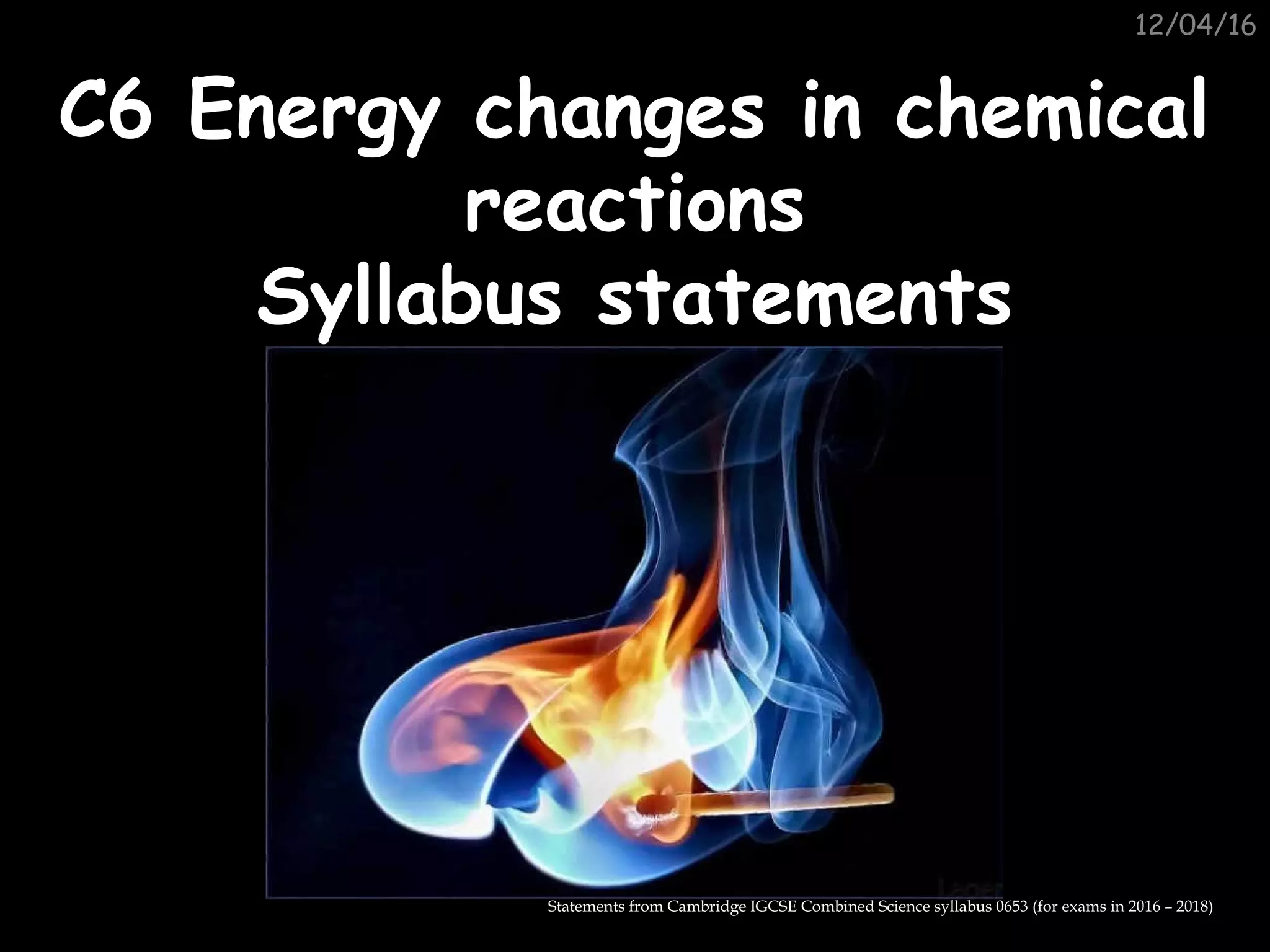 Combined sci c6 syllabus | PPT | Chemistry | Science