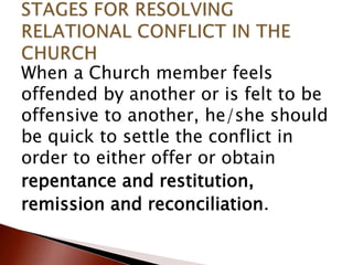 Dealing with Quarrels and Threats to Church Unity | PPT