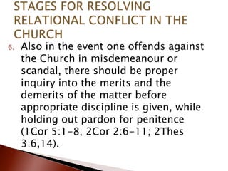 Dealing with Quarrels and Threats to Church Unity | PPT