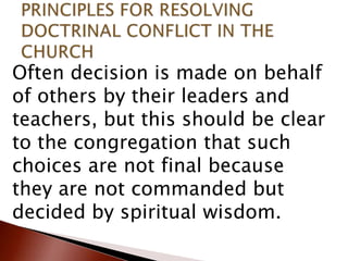 Dealing with Quarrels and Threats to Church Unity | PPT