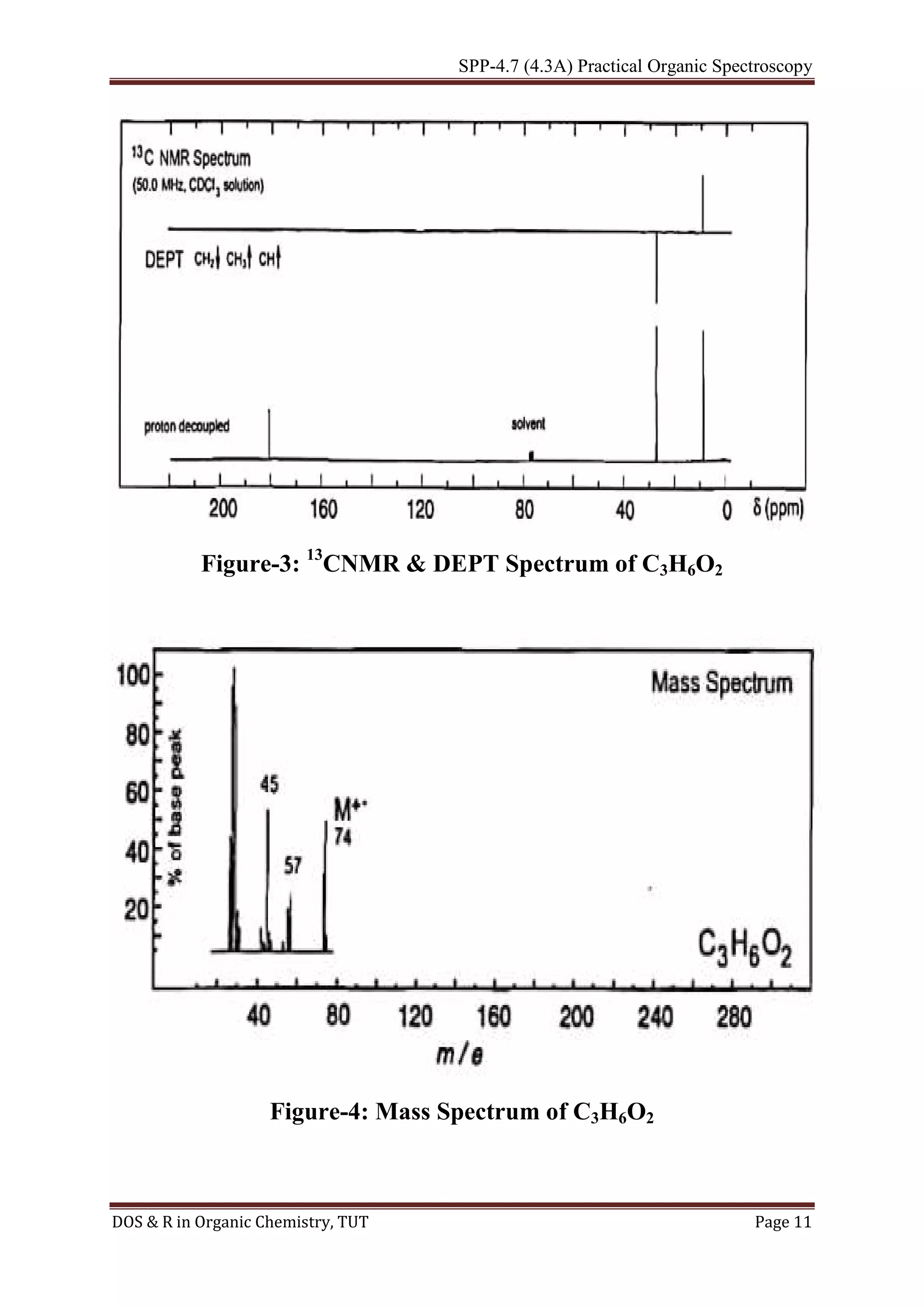 Combined spectra problem (ir, nmr & mass) format of organic molecules | PDF
