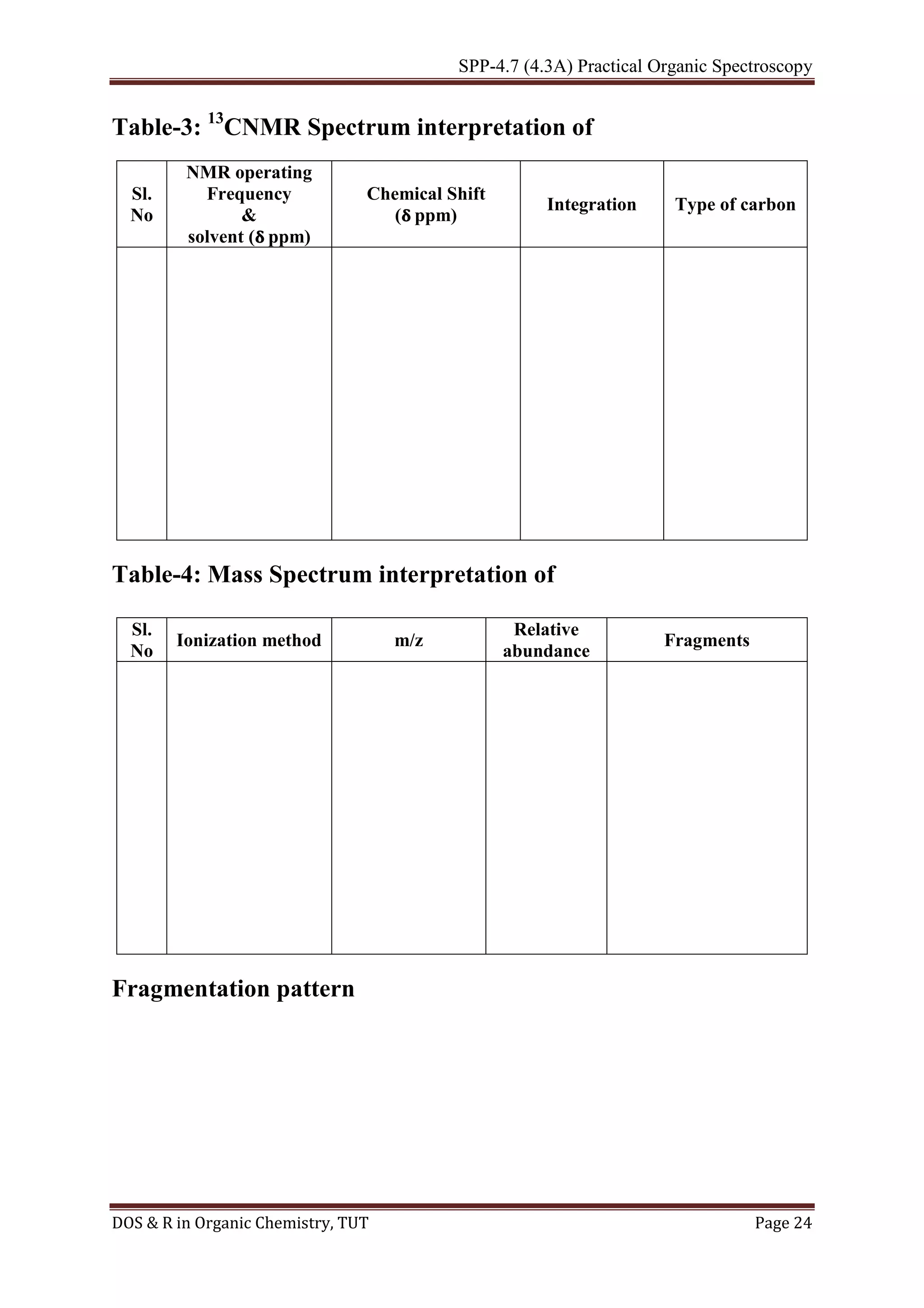 Combined spectra problem (ir, nmr & mass) format of organic molecules | PDF