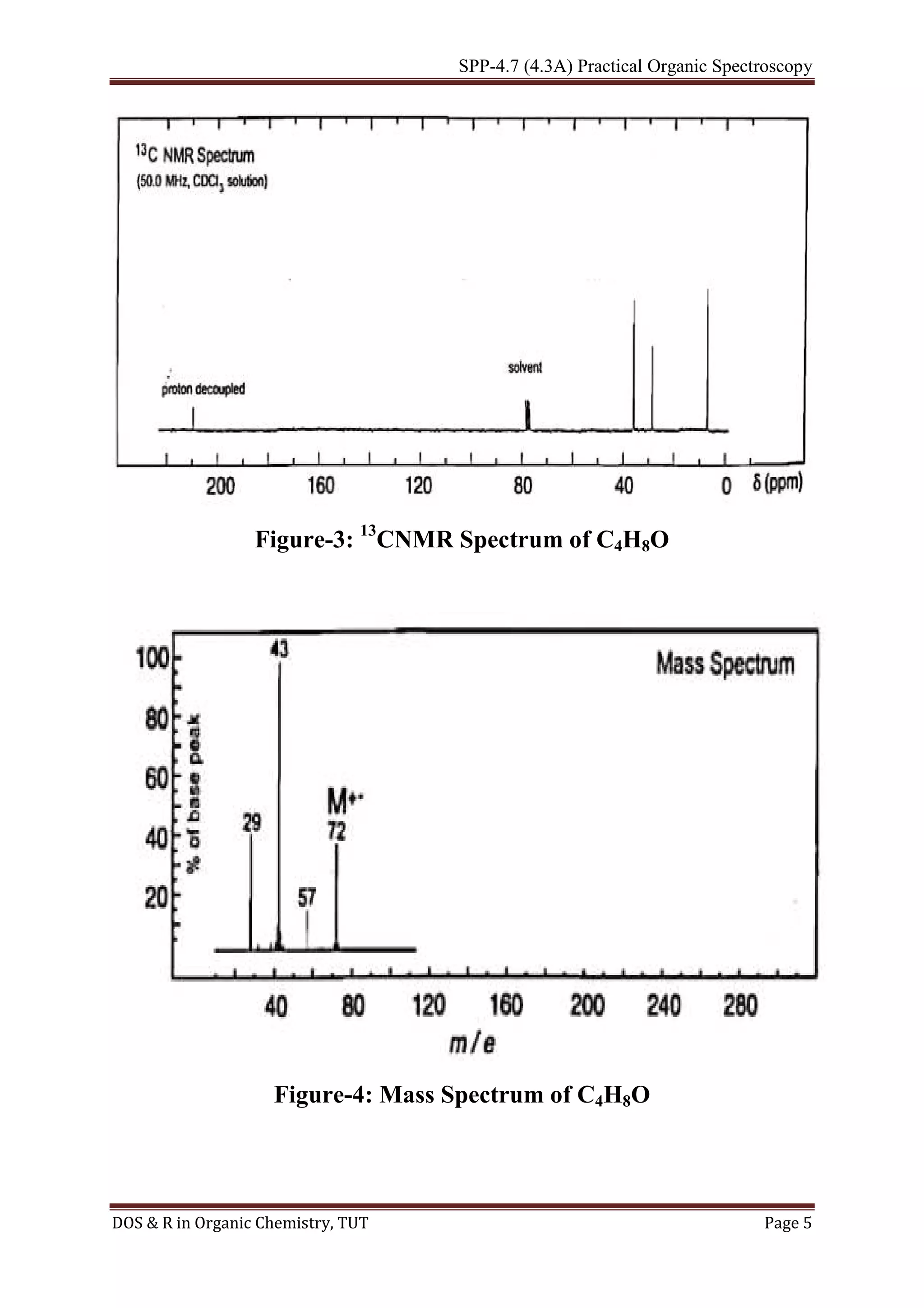 Combined spectra problem (ir, nmr & mass) format of organic molecules | PDF