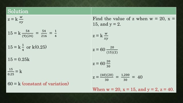 Combined variation | PPTX