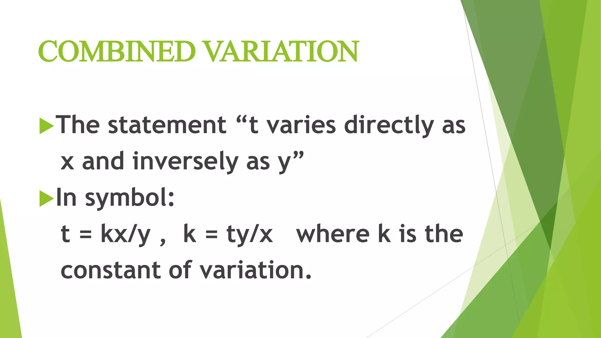 Combined Variation | PDF