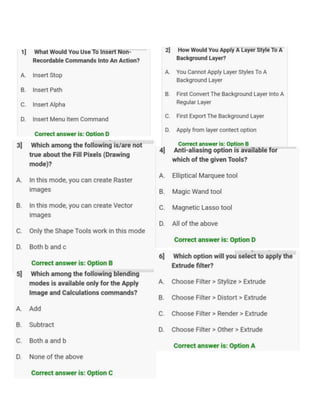 Photoshop Question & Answer - Disha Institute | PDF