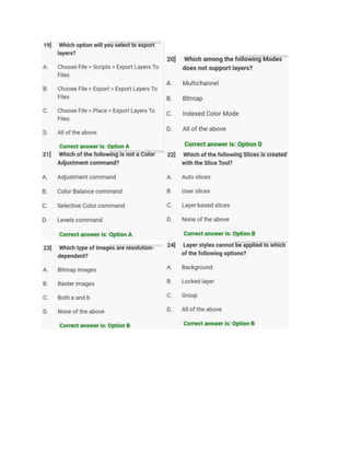 Photoshop Question & Answer - Disha Institute | PDF
