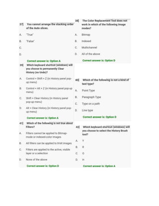 Photoshop Question & Answer - Disha Institute | PDF