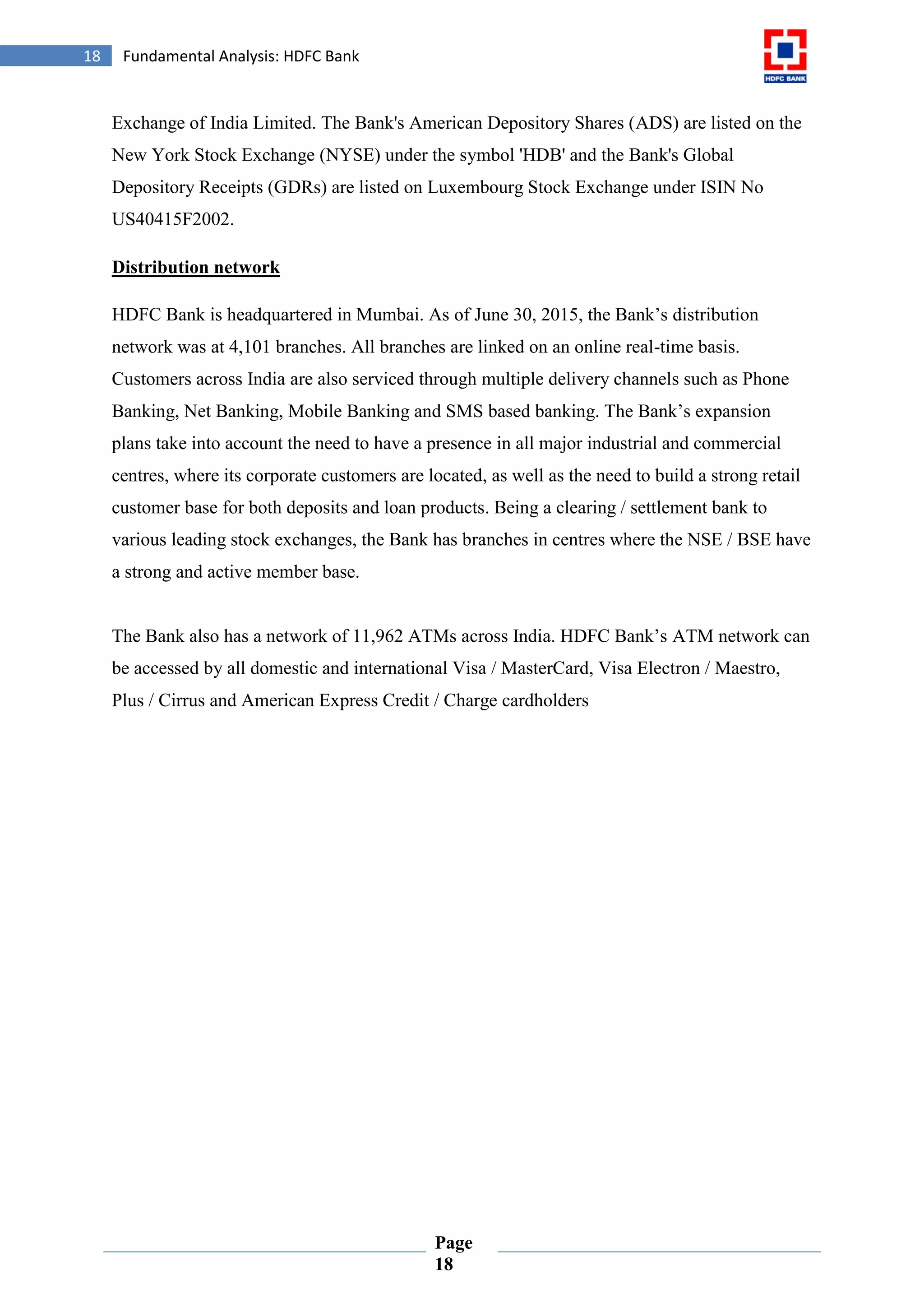 Fundamental Analysis- HDFC Bank | PDF