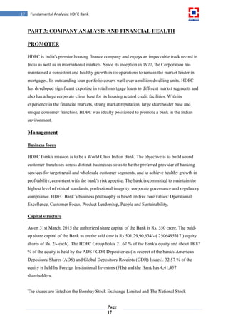 Fundamental Analysis- HDFC Bank | PDF