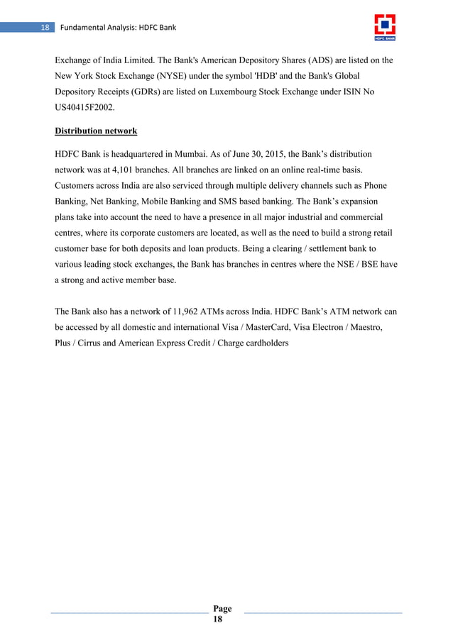Fundamental Analysis- HDFC Bank | PDF