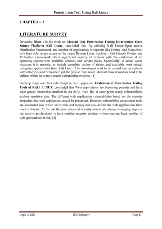 penetration test using Kali linux seminar report | PDF