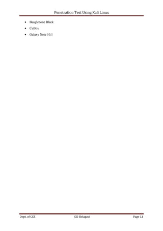 penetration test using Kali linux seminar report | PDF