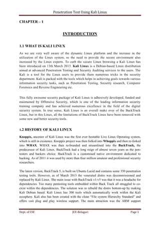 penetration test using Kali linux seminar report | PDF