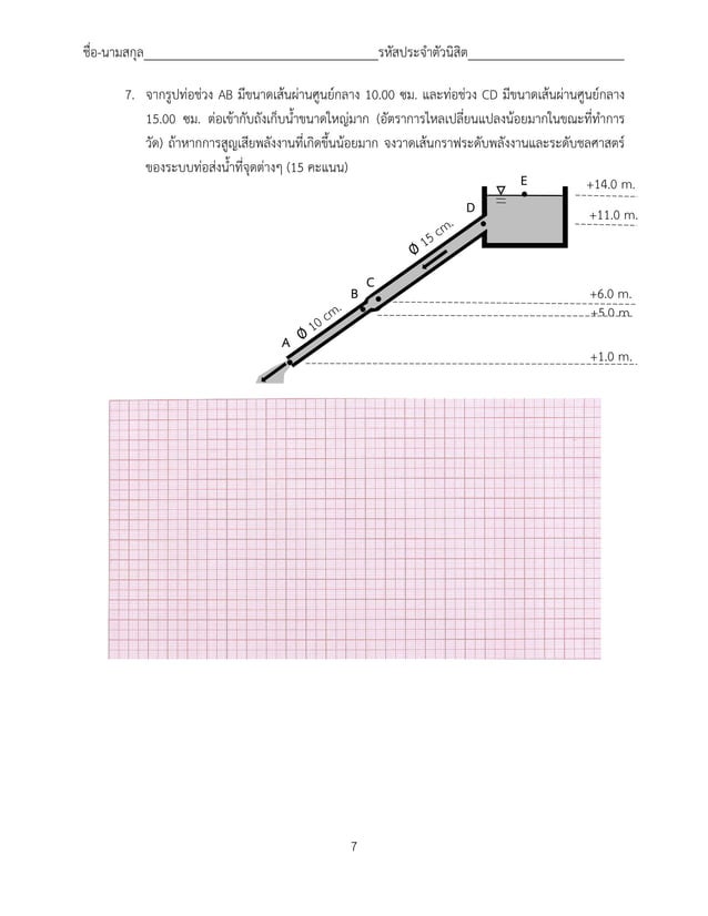 ข้อสอบ+เฉลย วิชากลศาสตร์ของไหล (Fluid Mechanics) กลางภาค ปีการศึกษา 2563 เทอม 1 | PDF | Physics ...