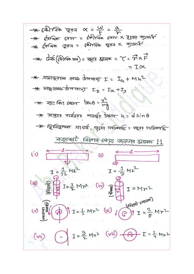 Important Physics Chemistry Math formula collection for HSC exam in ...