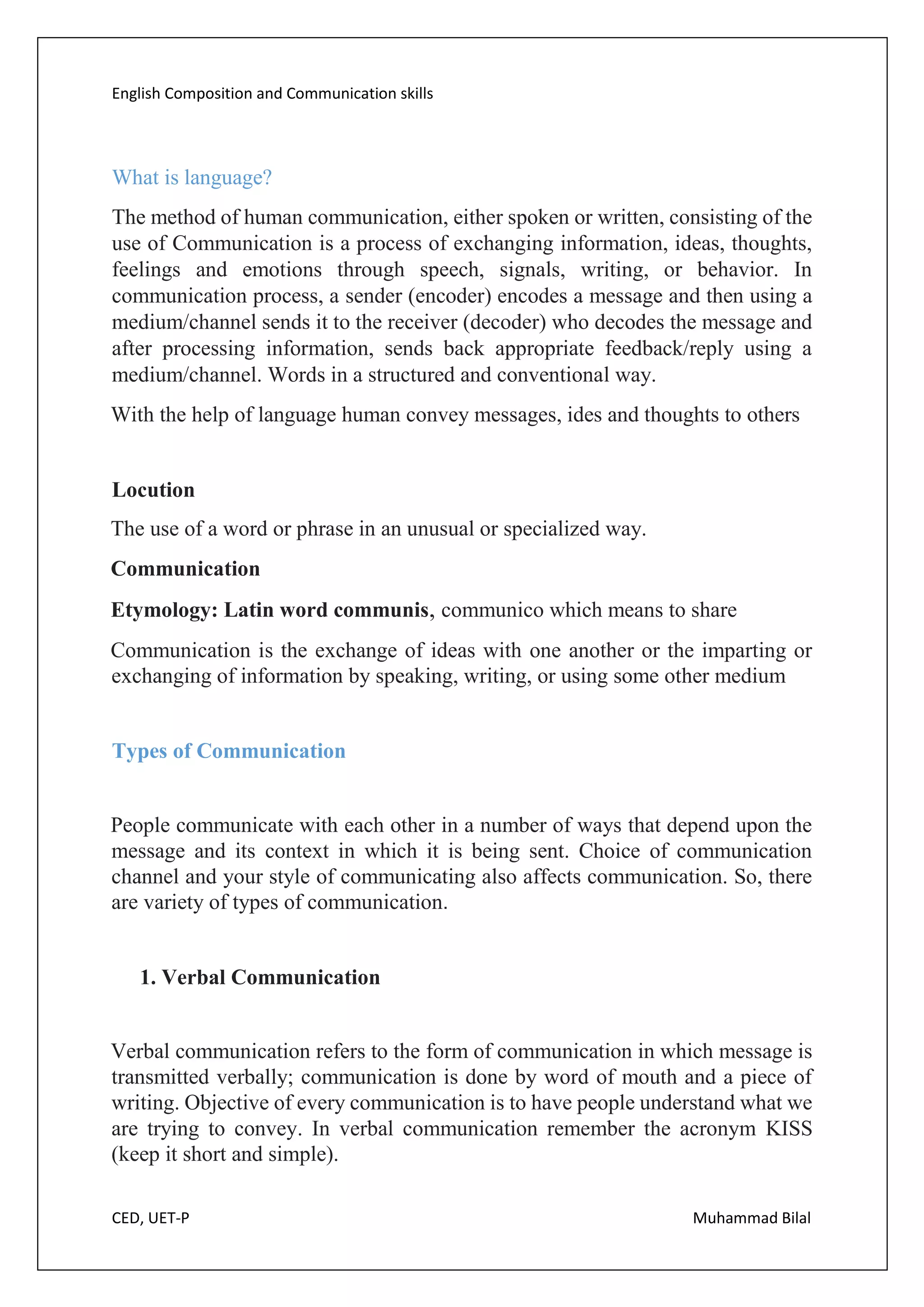 Introduction to effective communication | PDF