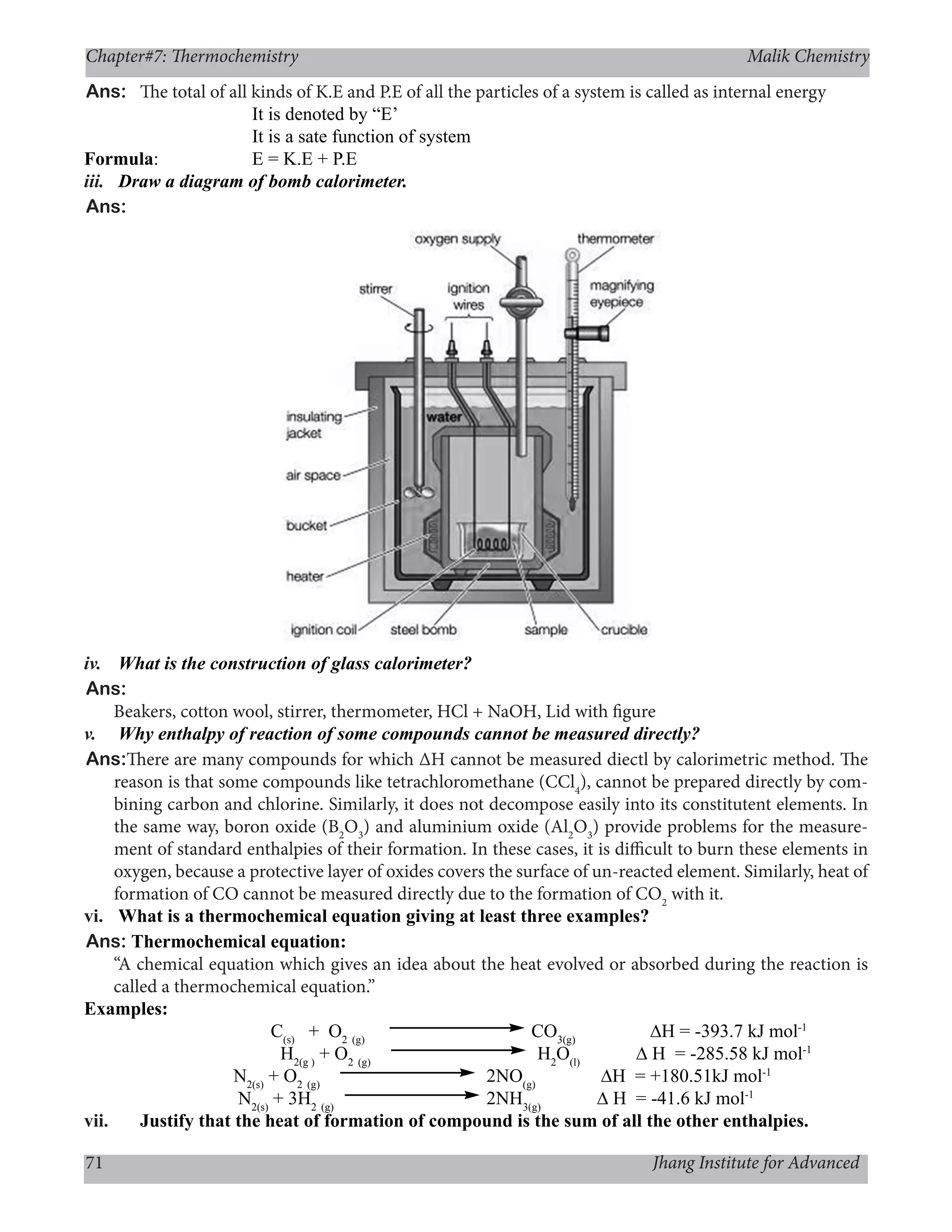 F.Sc. Part 1 Chemistry.Ch.07.Test (Malik Xufyan) | PDF