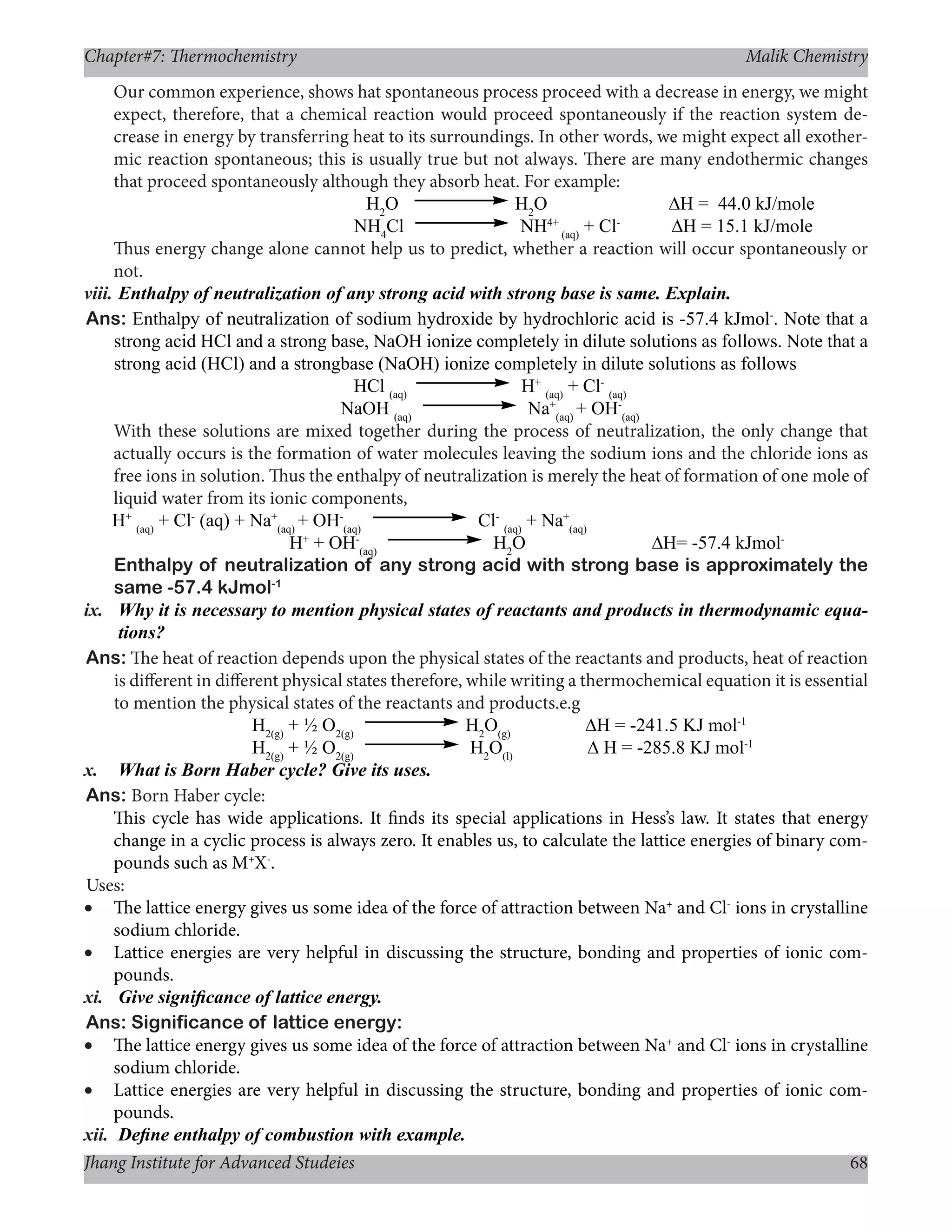 F.Sc. Part 1 Chemistry.Ch.07.Test (Malik Xufyan) | PDF