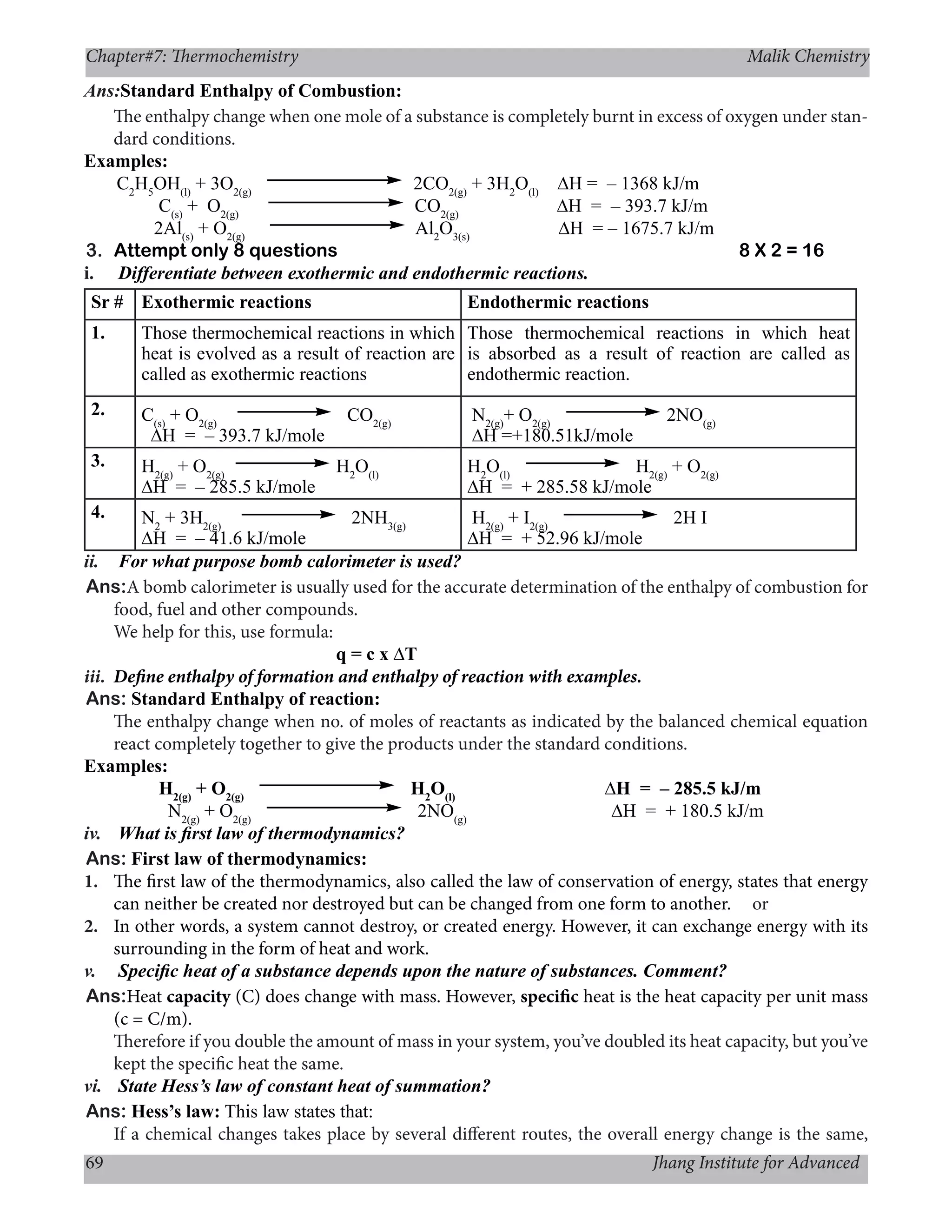 F.Sc. Part 1 Chemistry.Ch.07.Test (Malik Xufyan) | PDF