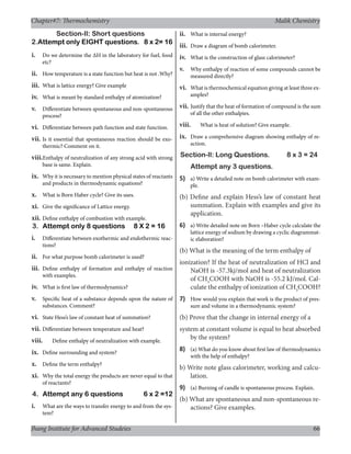 F.Sc. Part 1 Chemistry.Ch.07.Test (Malik Xufyan) | PDF