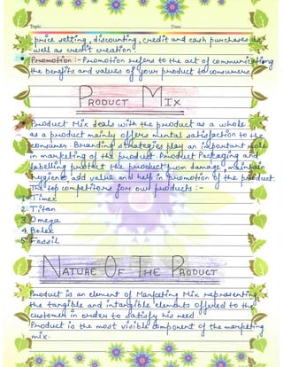 Business Studies (Marketing Management) Project Class 12th CBSE | PDF