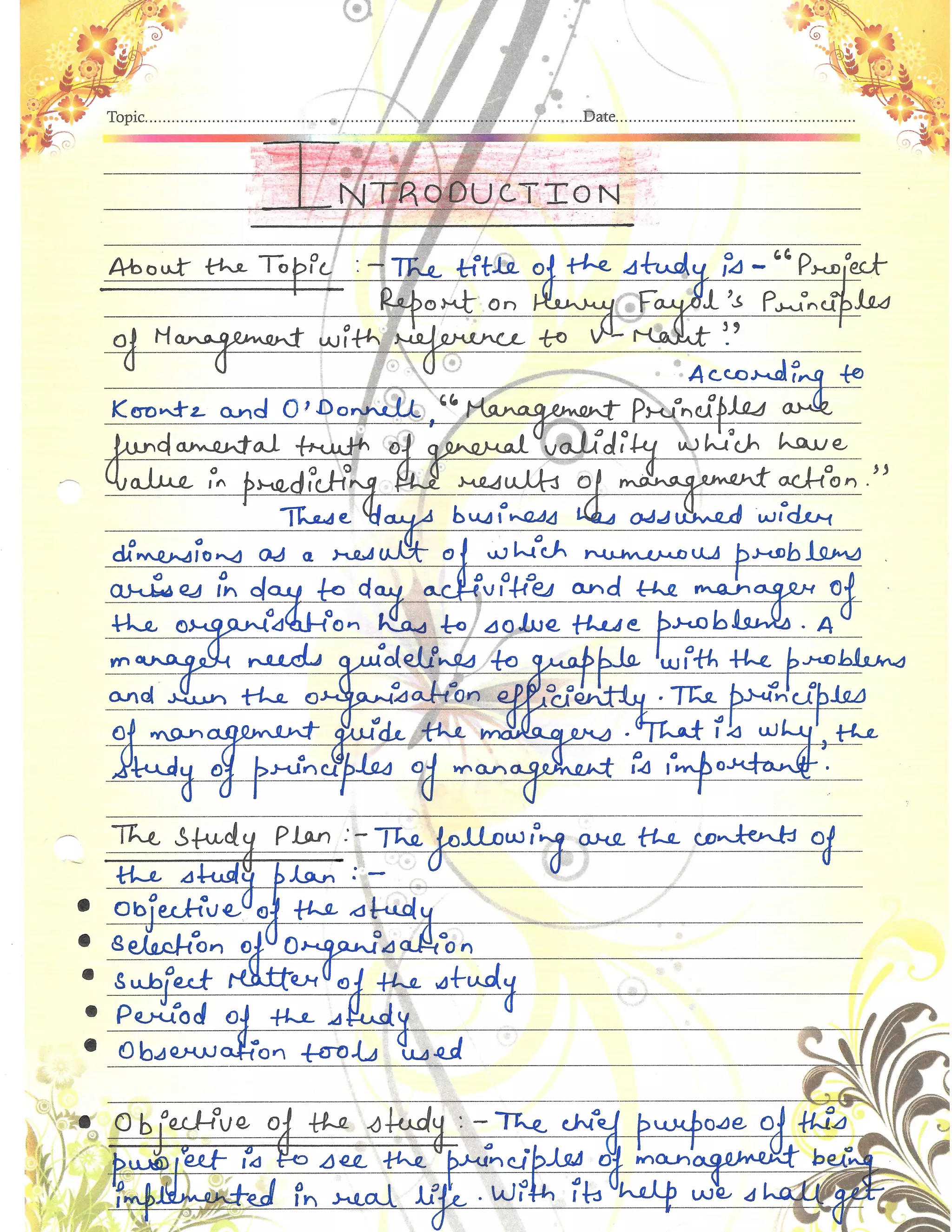 Business Studies (Principles of Management) Project Class 12th CBSE | PDF