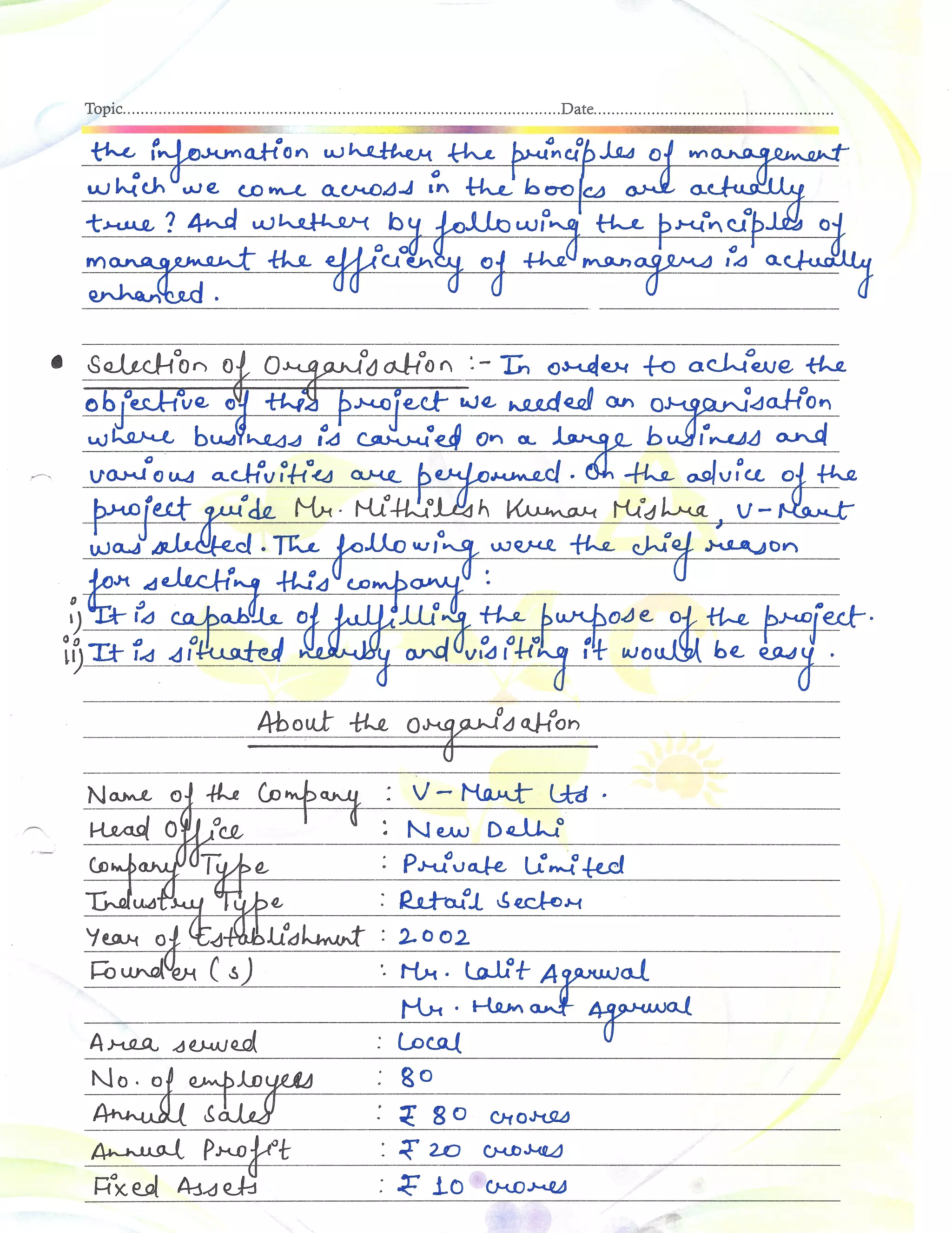 Business Studies (Principles of Management) Project Class 12th CBSE | PDF