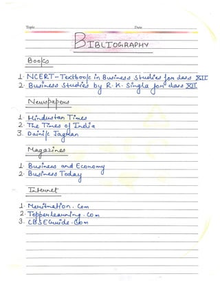 Business Studies (Principles of Management) Project Class 12th CBSE | PDF